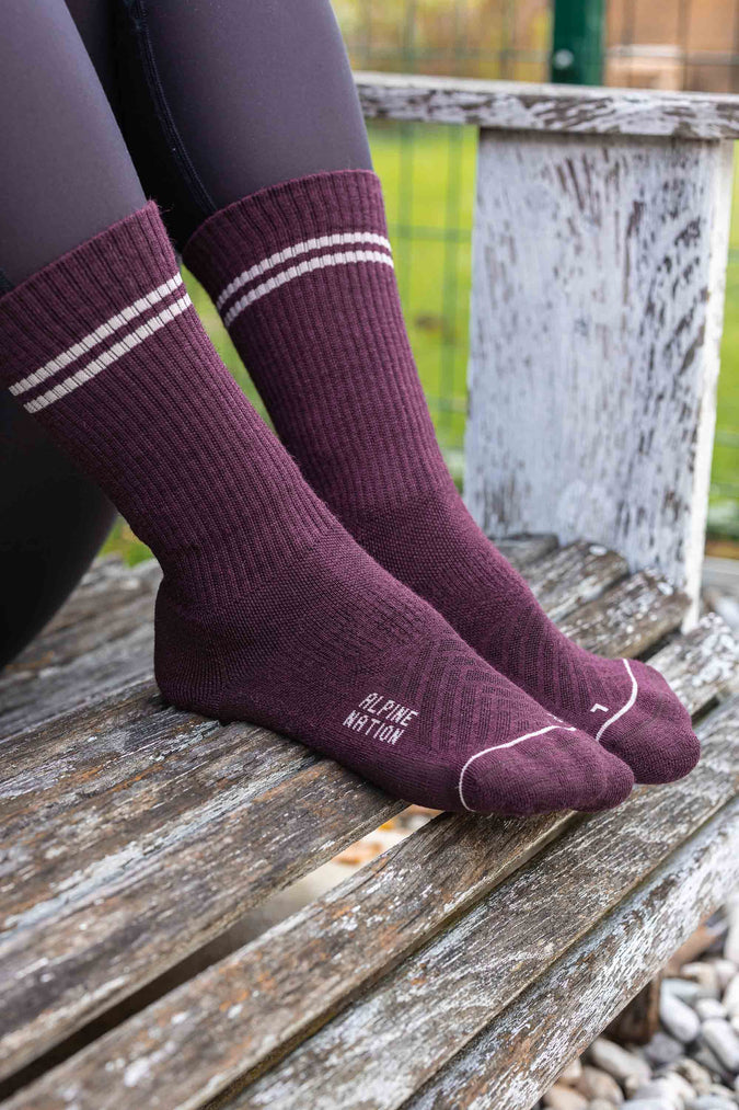 Abisko Merino Socks - Ruby – Alpine Nation Outdoor Clothing