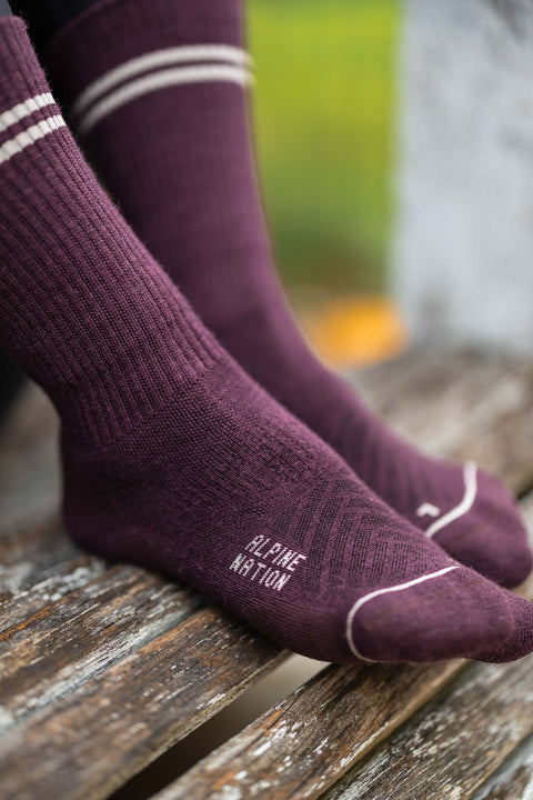 Abisko Merino Socks - Ruby – Alpine Nation Outdoor Clothing